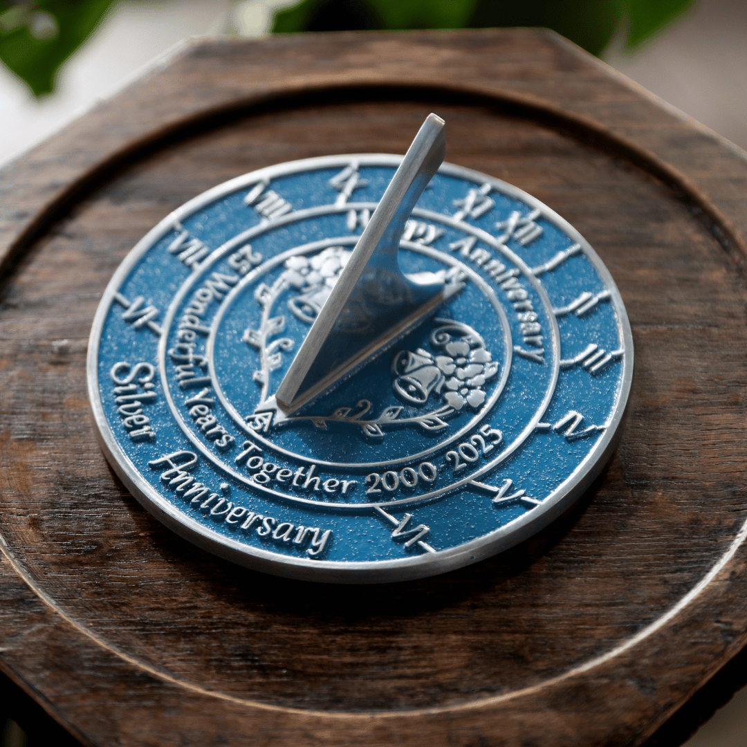 Silver 25th Anniversary Sundial- Wedding Anniversary Gifts – The Metal ...