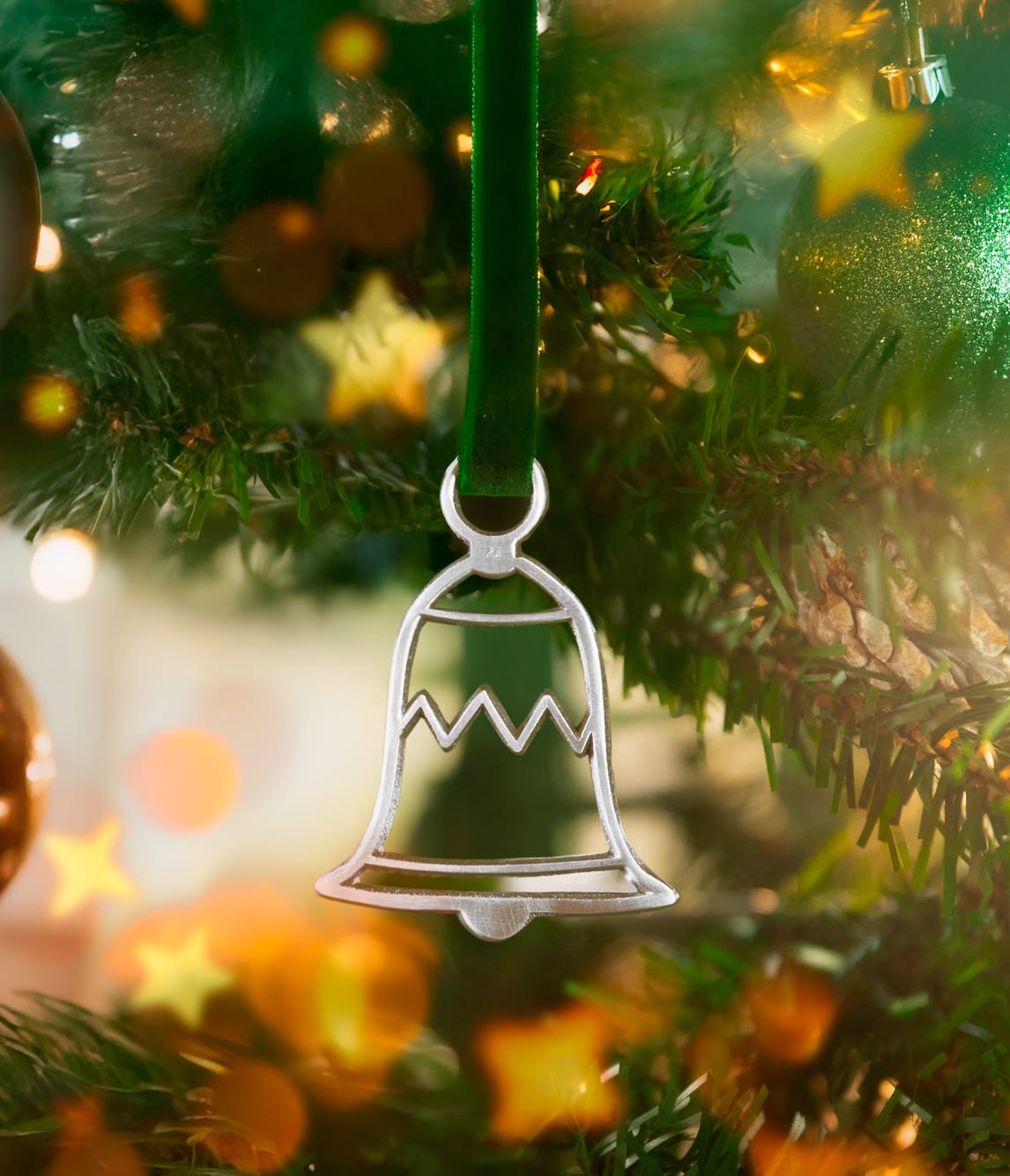 Silver Bells Christmas Outdoor Northlight Bells With Pine Sprigs And
