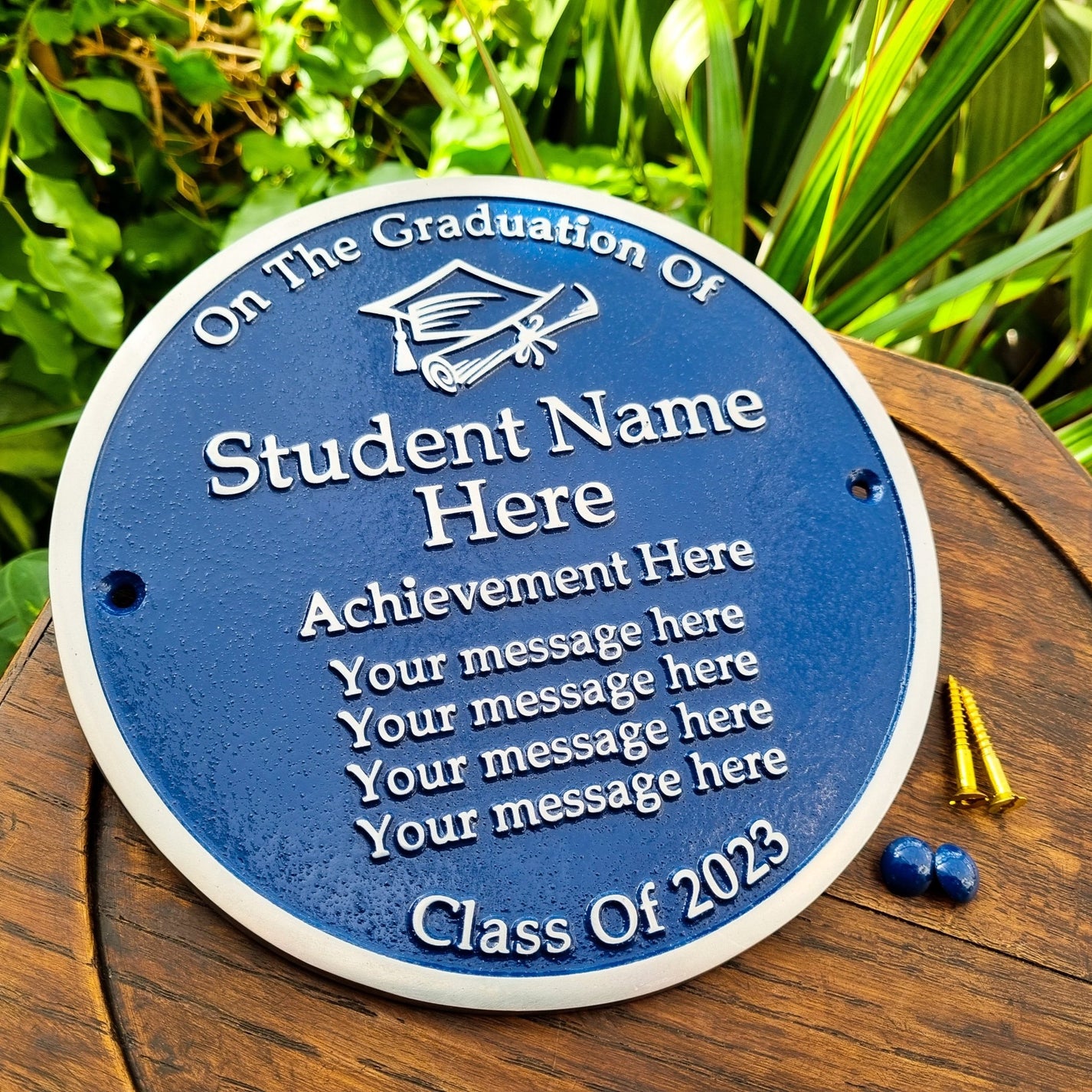 Personalised Blue Plaques- Customised Gifts – The Metal Foundry