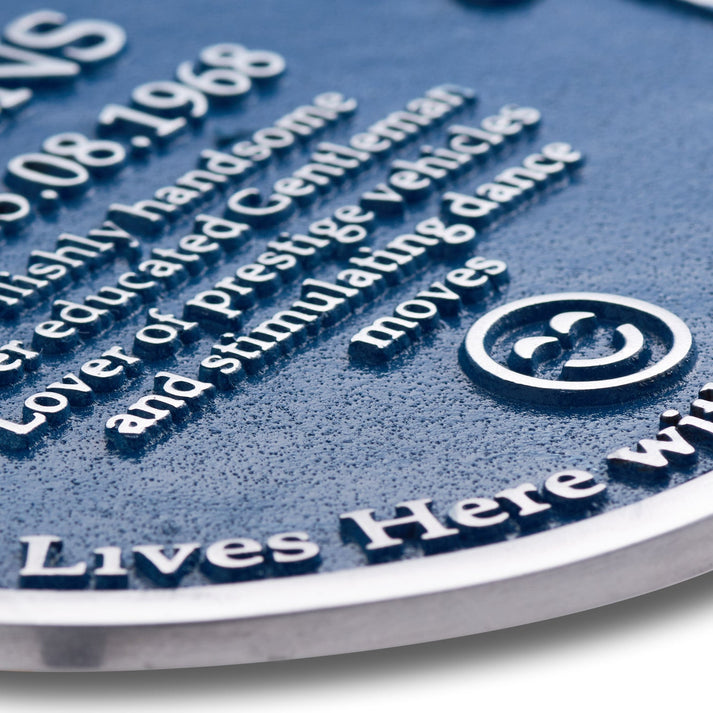 Personalised Blue Plaques- Customised Gifts – The Metal Foundry